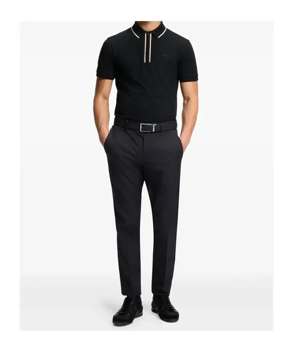 Hugo Boss Zip Placket Polo Shirt - Black