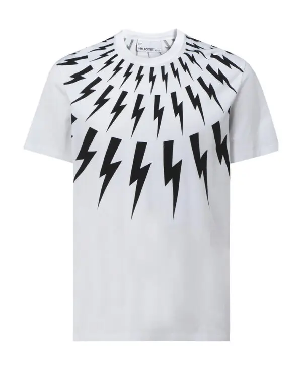 Neil Barrett Thunderbolt Print Crewneck T-shirt - White
