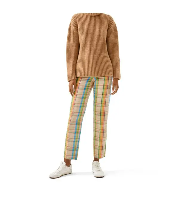 Loewe Tartan Pattern Straight Leg Trousers