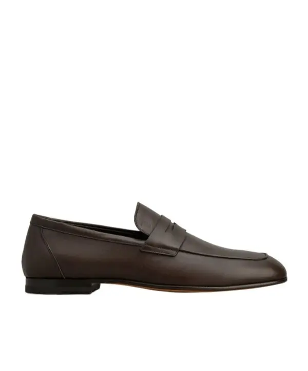 TOD'S Round Toe Slip-on Loafers - Brown