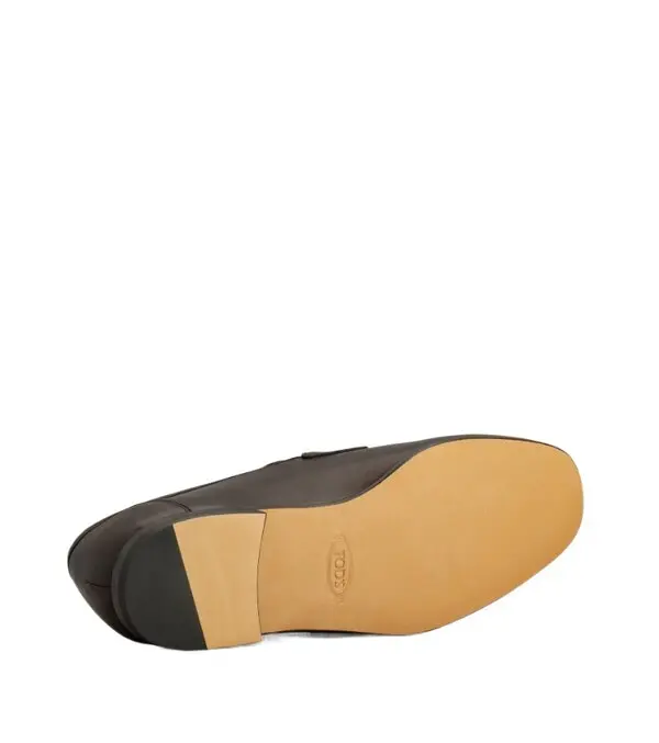 TOD'S Round Toe Slip-on Loafers - Brown