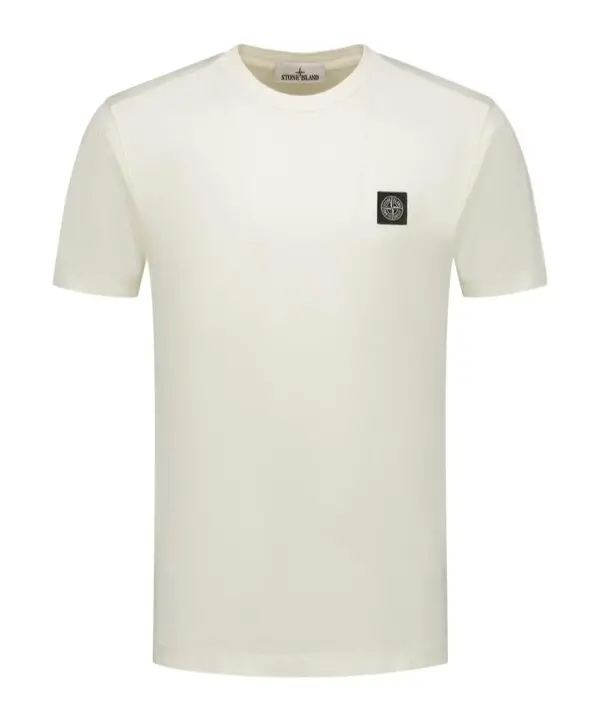 Stone Island Logo Patch Crewneck T-shirt - Ivory