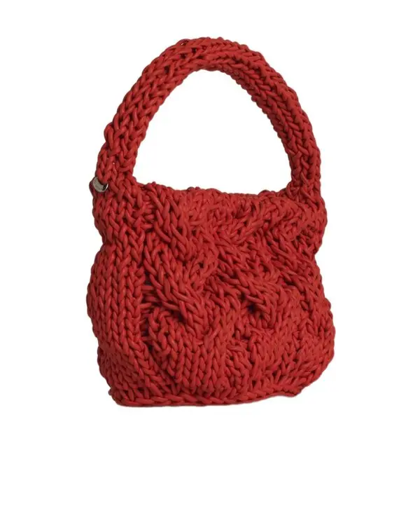 J.W.ANDERSON Jw Anderson Small Cable Knitted Top Handle Bag - Red
