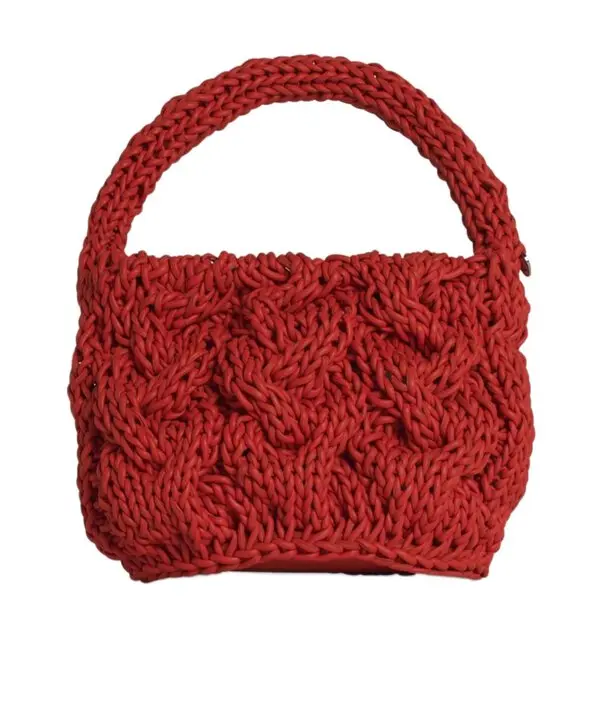 J.W.ANDERSON Jw Anderson Small Cable Knitted Top Handle Bag - Red