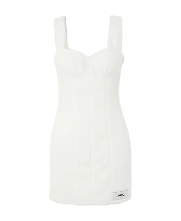 Dolce & Gabbana Logo Patch Mini Dress - White