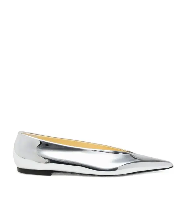 Proenza Schouler Slash Pointed-toe Flat Pumps - Silver