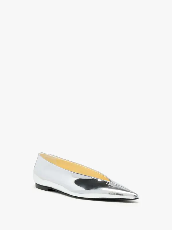 Proenza Schouler Slash Pointed-toe Flat Pumps - Silver