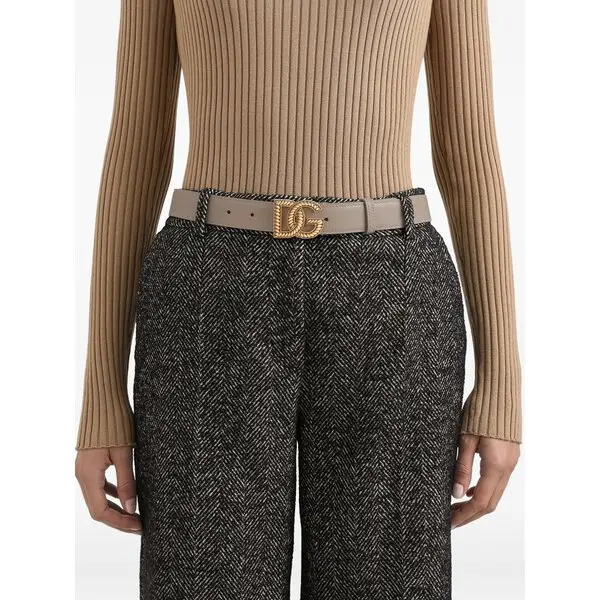 Dolce & Gabbana Dg Logo Buckle Belt - Nude