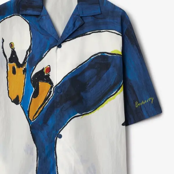 Burberry Swan-printed Short Sleeved Shirt