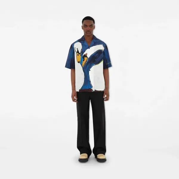 Burberry Swan-printed Short Sleeved Shirt