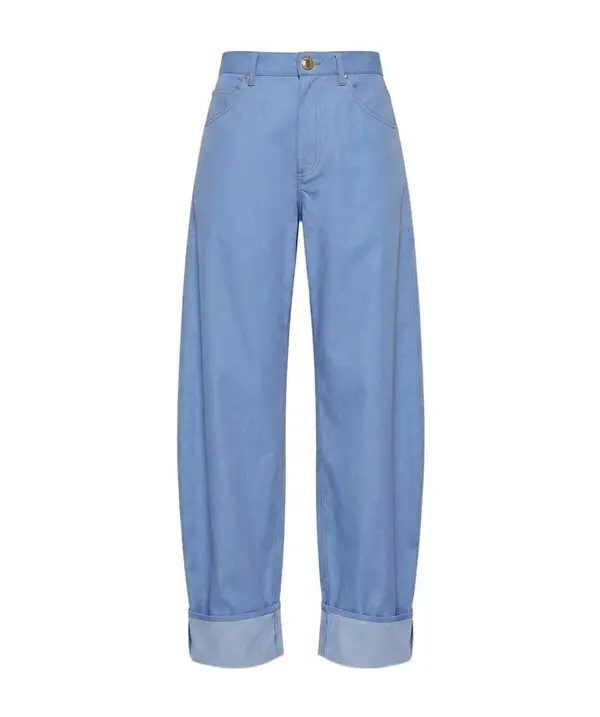 DARKPARK Folded-edge Tapered Trousers - Light Blue