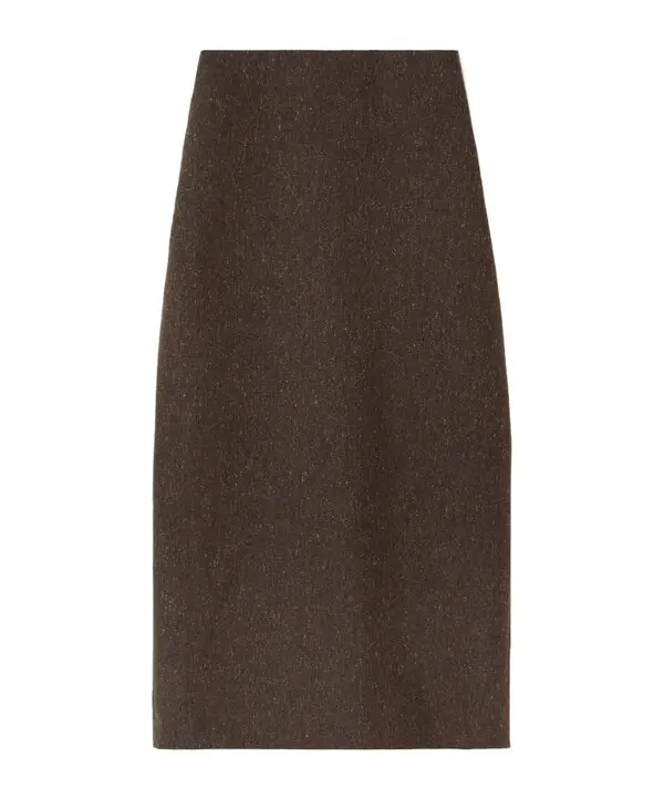 BLAZÉ MILANO Slit Midi Skirt - Brown
