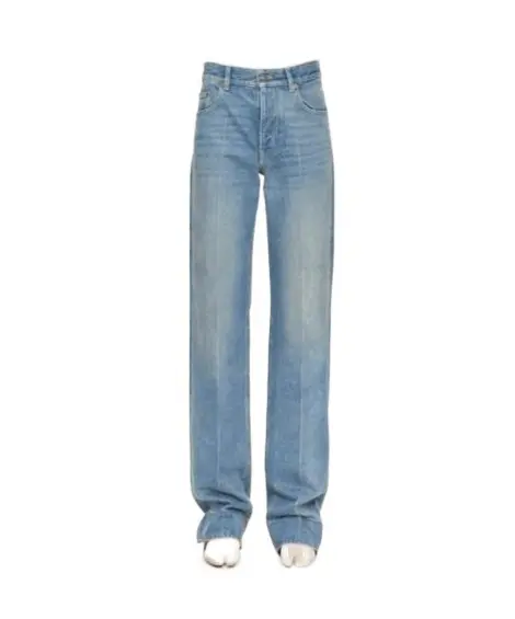 Valentino Garavani Logo Patch Straight Leg Jeans - Blue