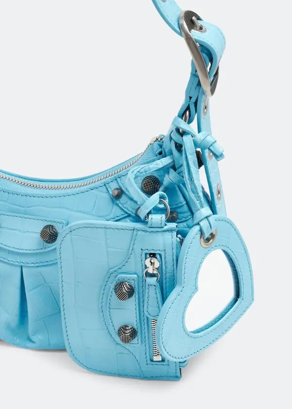 Balenciaga Le Cagole Embossed Xs Shoulder Bag - Blue