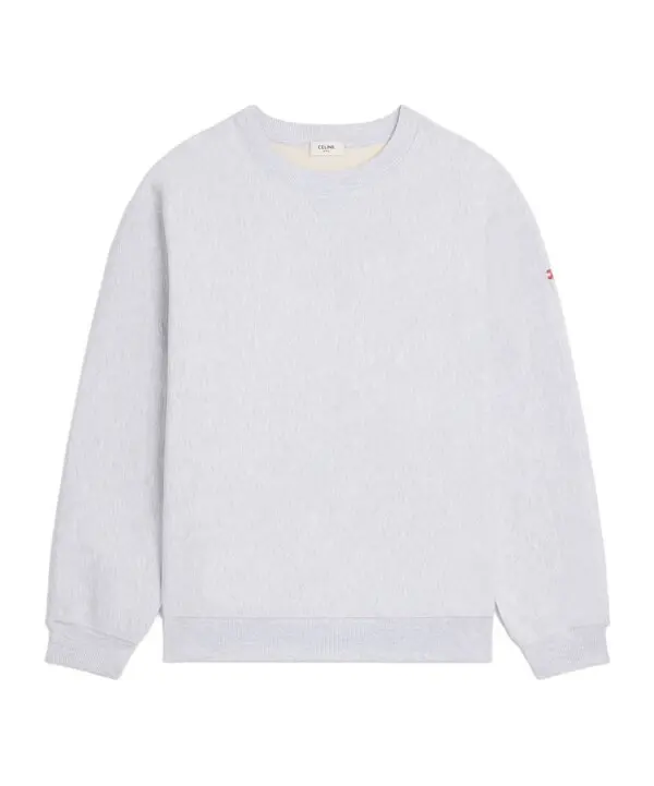 Celine Sweatshirt In Cotton Fleece - Gray/red
