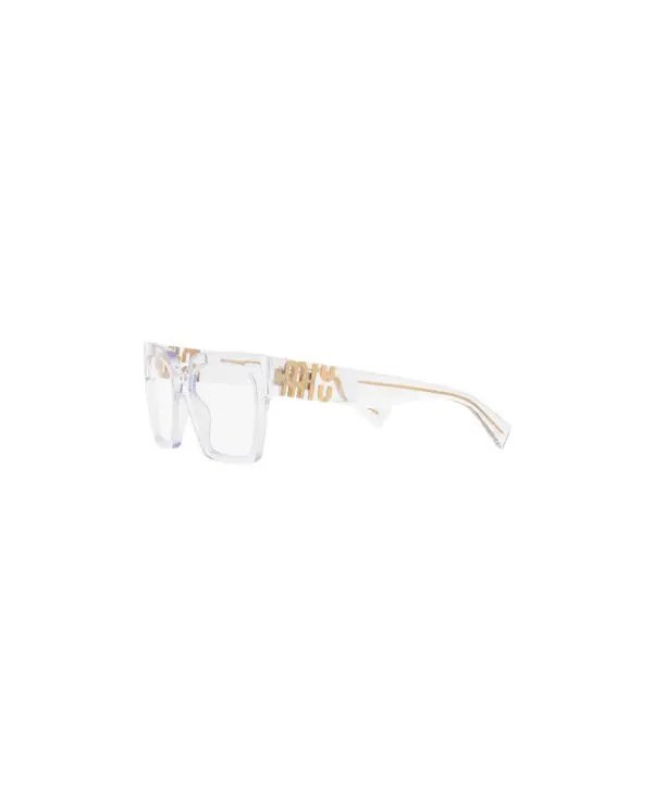 Miu Miu Square Frame Eyeglasses With Logo Detail - White