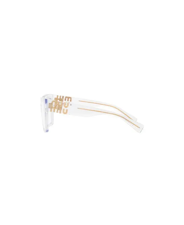 Miu Miu Square Frame Eyeglasses With Logo Detail - White