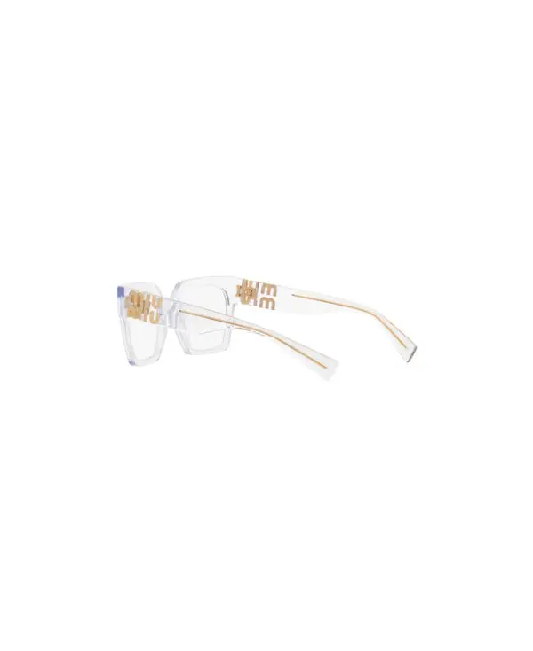 Miu Miu Square Frame Eyeglasses With Logo Detail - White