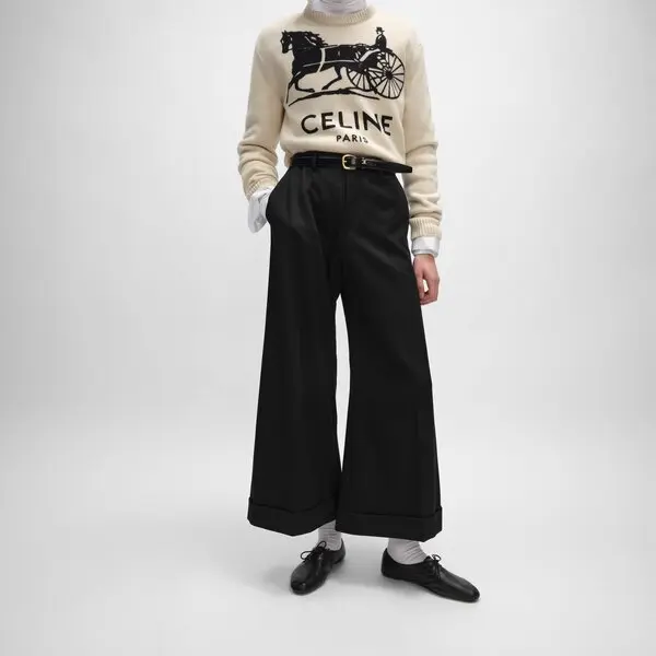 Celine Dock Trousers In Wool And Mohair Gabardine