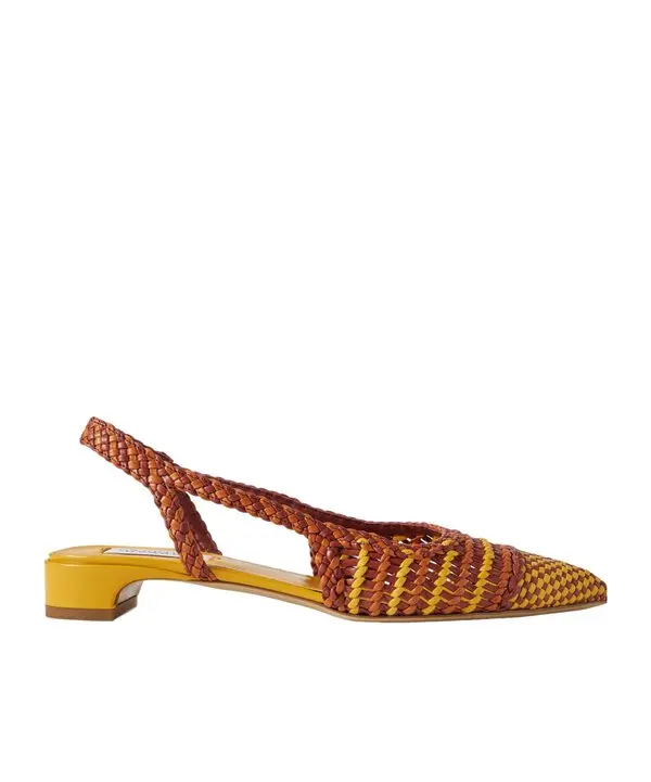 Gabriela Hearst Perro Woven Leather Slingback Pumps