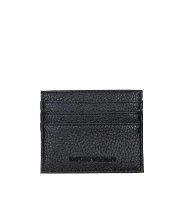 Emporio Armani Logo Plaque Card Holder - Black