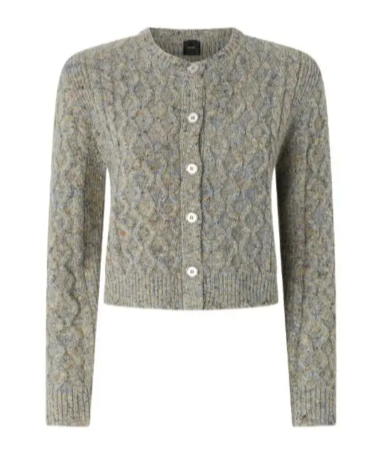 Pinko Cable-knit Button Cardigan - Gray