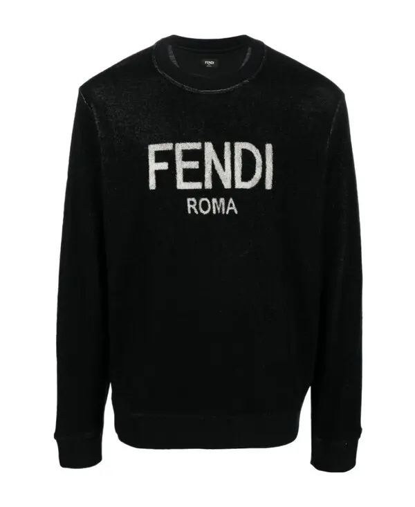Fendi Logo-print Fleece Sweatshirt - Black