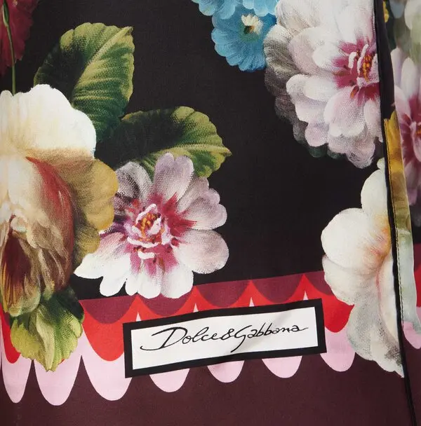 Dolce & Gabbana Floral Print Wide-leg Trousers - Black