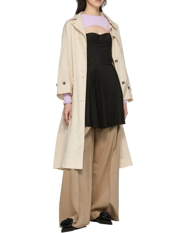 Rokh Strapless Pleated Dress