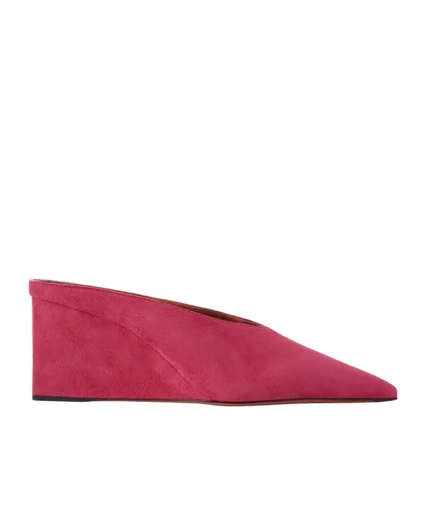 Alaïa Pointed-toe Wedge Mules - Fuchsia