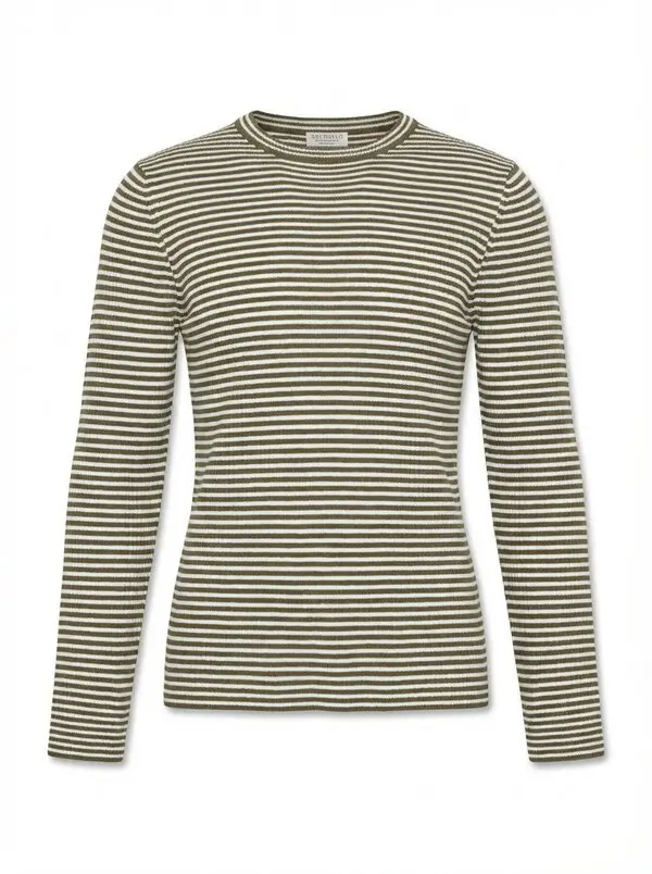 Brunello Cucinelli Striped Long Sleeve Sweater - No