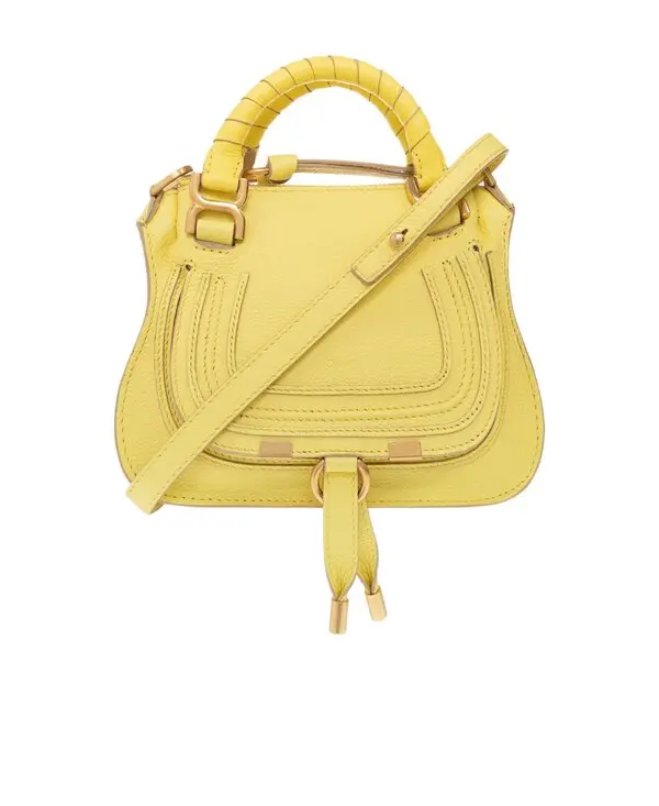 Chloé Marcie Mini Leather Tote Bag - Yellow