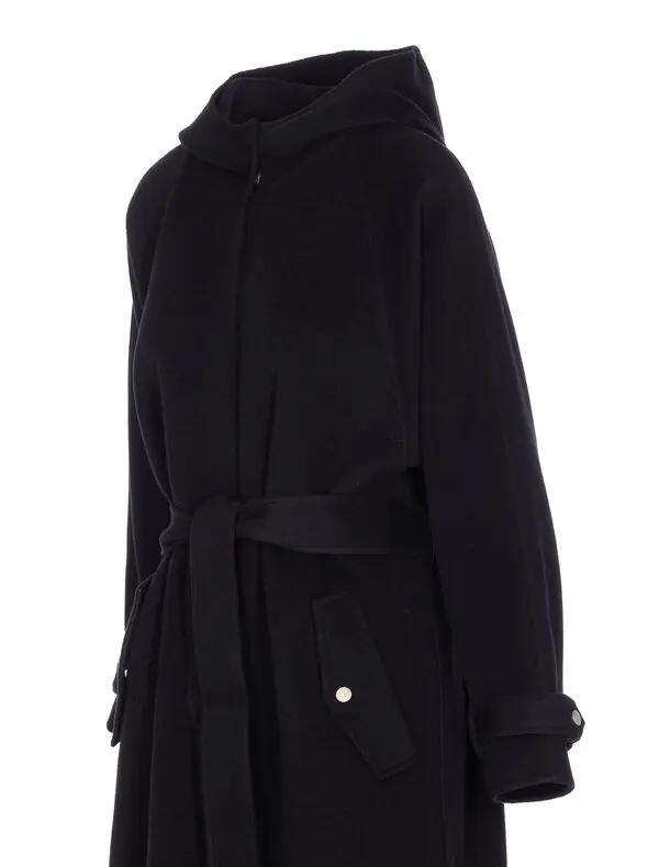 Pinko Belted Hooded Coat