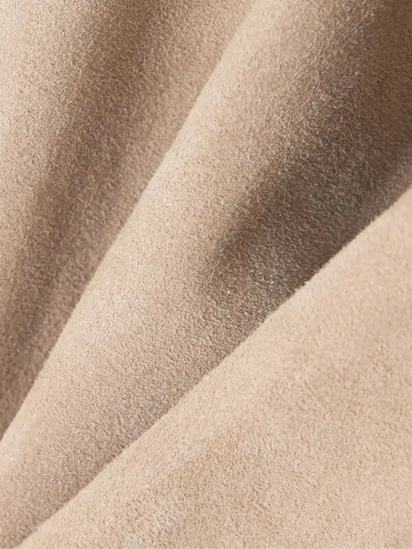 Stouls Suede Paneled Cropped Leggings - Nude