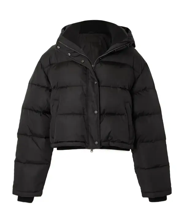 Wardrobe.NYC Cropped Hooded Down Jacket