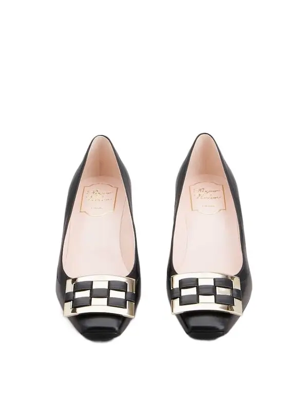 ROGER VIVIER Trompette Pumps In Leather With Metal Buckle Detail - Black
