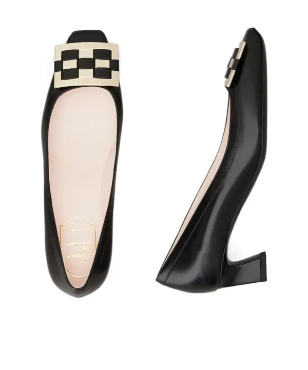ROGER VIVIER Trompette Pumps In Leather With Metal Buckle Detail - Black