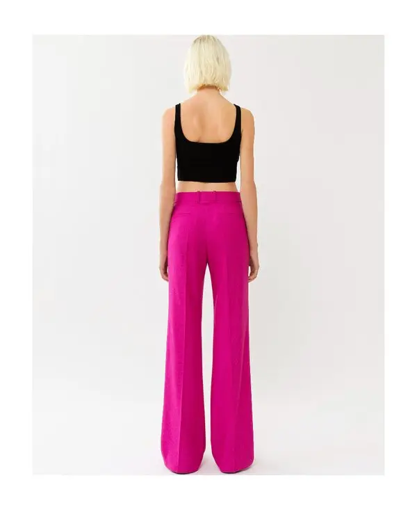 Chloé Pleated Flared Trousers - Pink