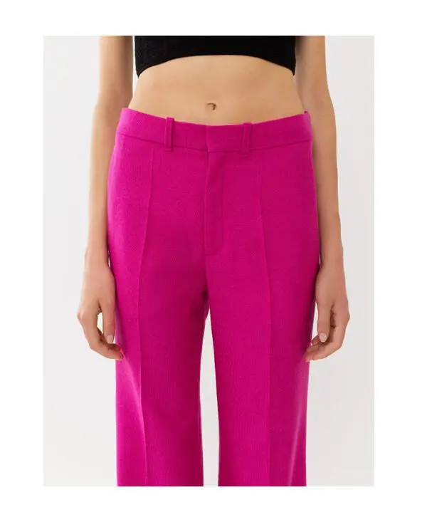 Chloé Pleated Flared Trousers - Pink