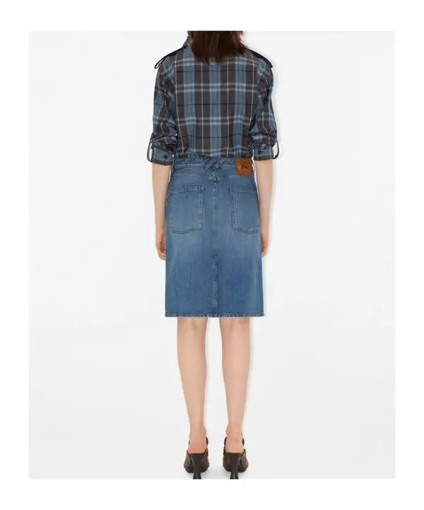 Burberry Front-slit Denim Skirt