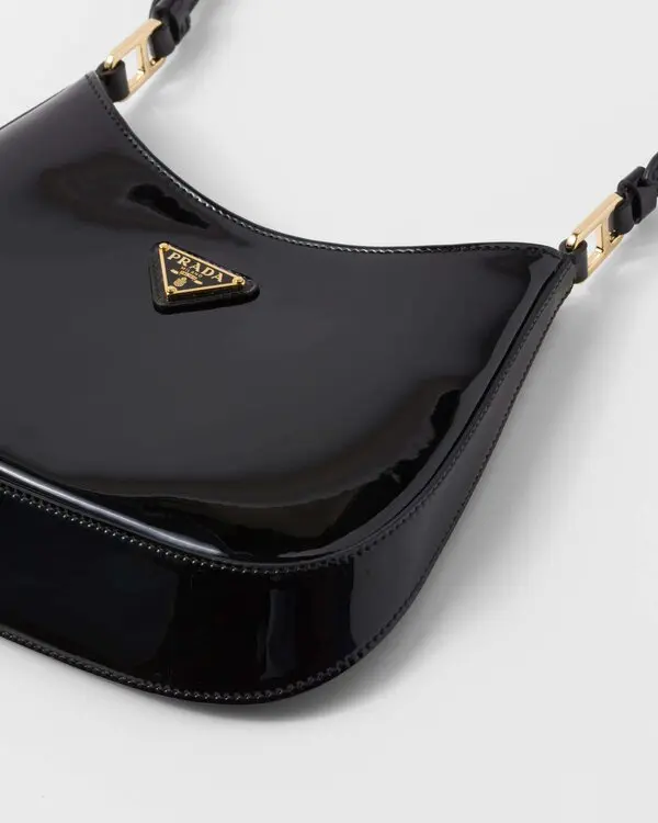 Prada Cleo Shoulder Bag With Logo Plaque - Black