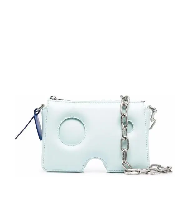 Off-White Burrow-20 Leather Shoulder Bag - White