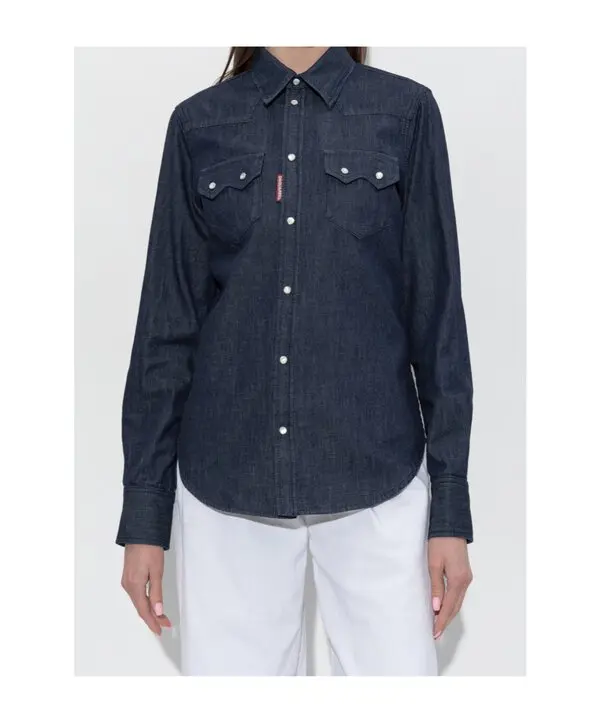 Dsquared2 Logo Patch Denim Shirt