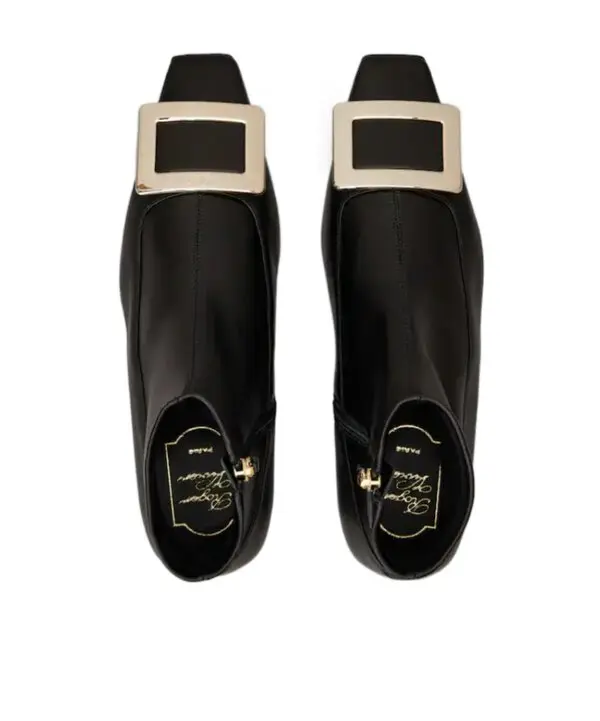 ROGER VIVIER Belle Vivier Leather Ankle Boots With Buckle Detail