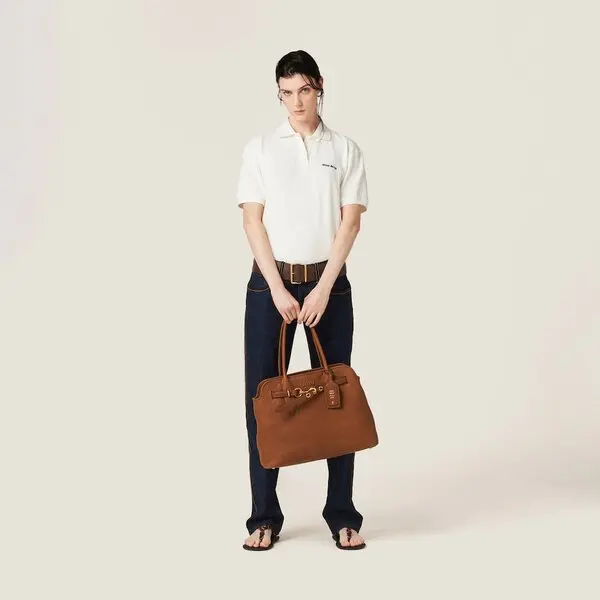 Miu Miu Aventure Logo-tag Tote Bag - Brown
