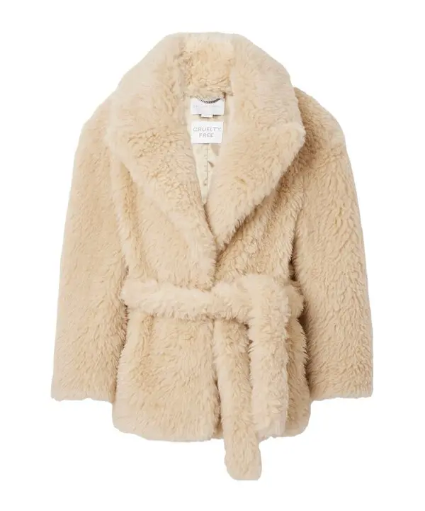 Stella McCartney Wool-blend Fleece Shawl Collar Belted Coat
