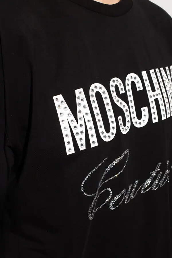Moschino Crystal-embellished Cotton T-shirt