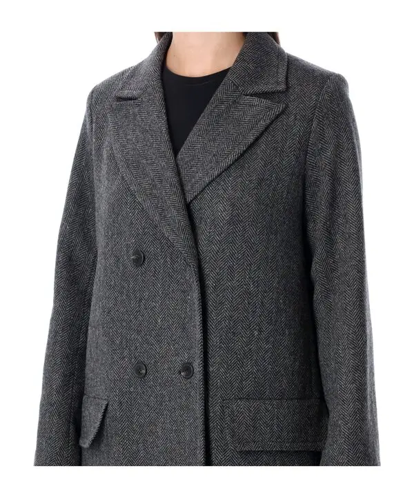 A.p.c. Double-breasted Tailored Coat - Black