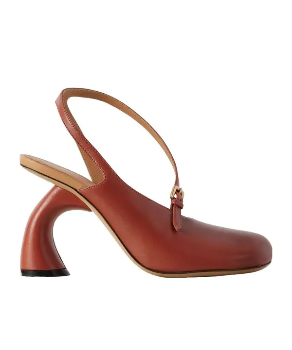 Dries Van Noten Open-toe Sculptural Heel Sandals - Brick Red