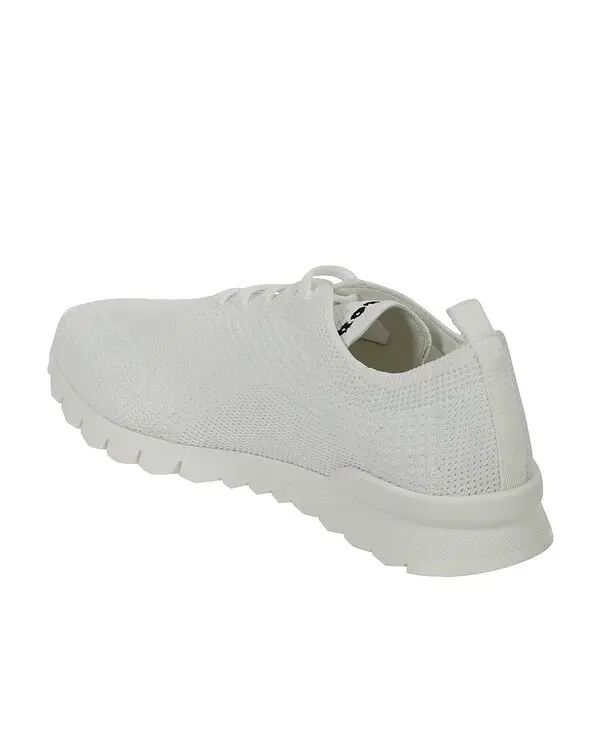 Kiton Logo Embroidered Knit Sneakers - Gray